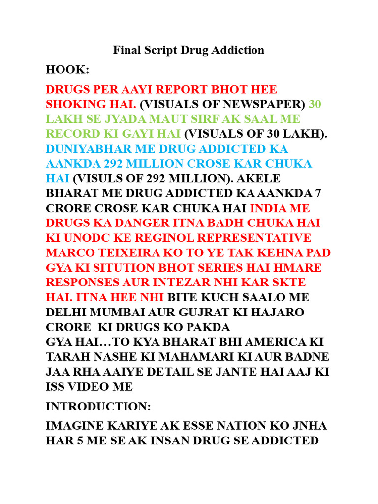 Final Script Drug Addiction | PDF | Drugs Acting On The Nervous System ...