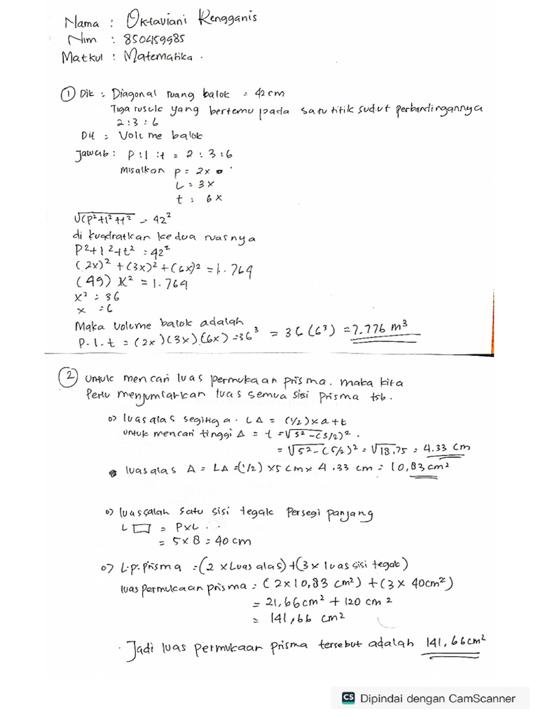 Tt2 MTK Oktaviani Rengganis 857459985 | PDF