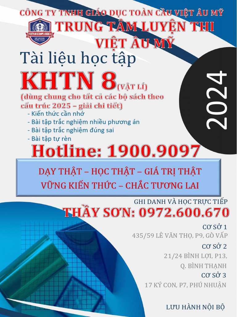 KHTN 8 - VẬT LÍ - TÀI LIỆU HỌC TẬP 2024 | PDF