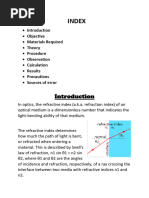 Physics-Investigatory To Find The Refractive Indices of (A) Water (B) Oil (Transparent) Using A ...