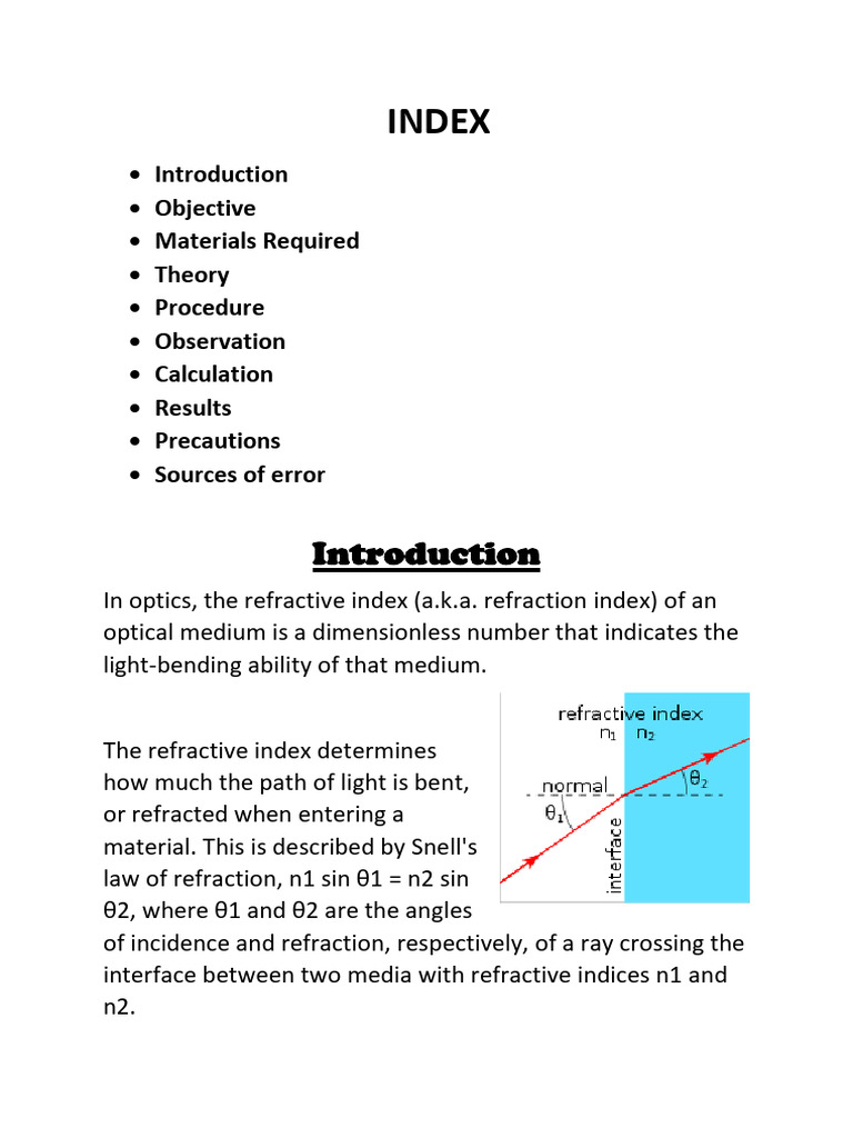 Physics1 (1) | PDF | Refractive Index | Mirror