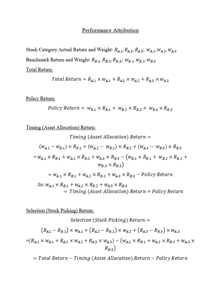 Performance Attribution | PDF | Investing | Private Sector