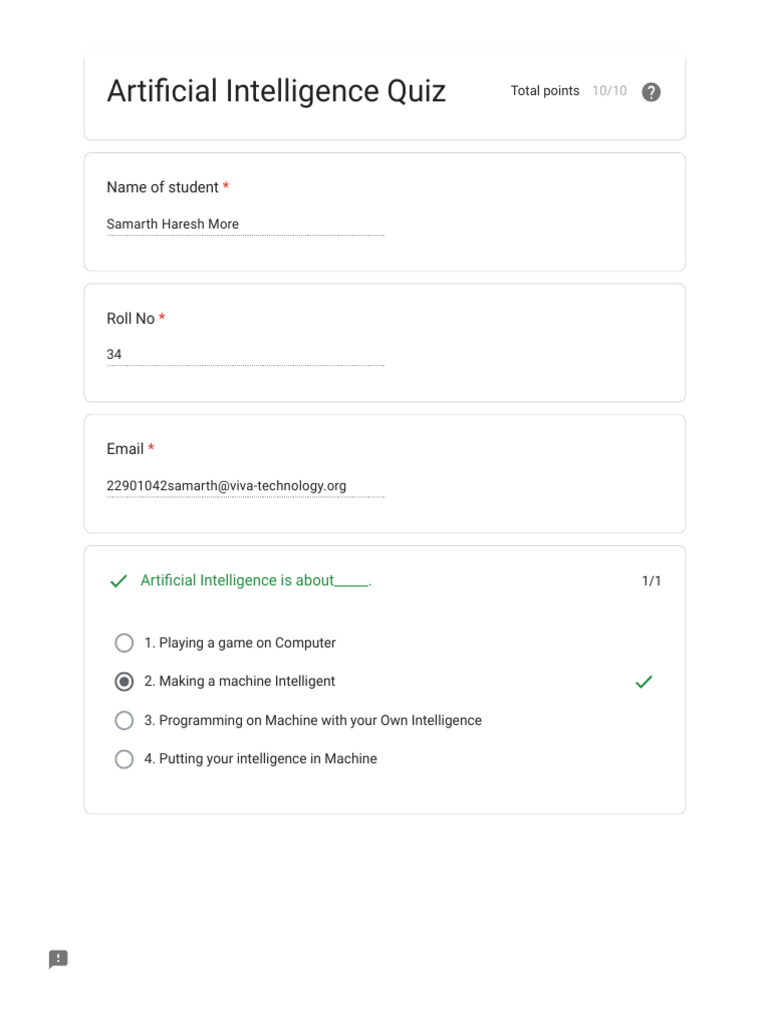 Artificial Intelligence Quiz | PDF | Games & Activities | Computers