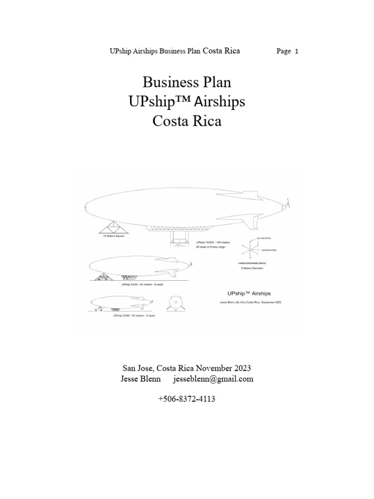 Upship Airship Business Plan Nov 2023 | PDF | Airship