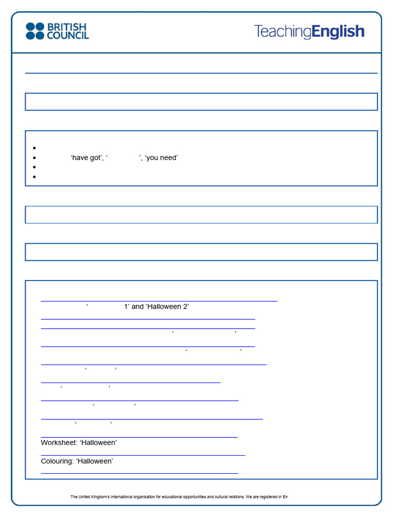 Halloween Lesson Plan for Kids | PDF | Flashcard | Halloween