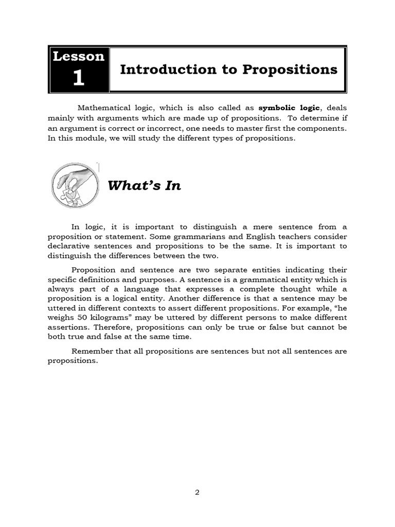 Gen Math Intro To Proposition | PDF | If And Only If | Proposition