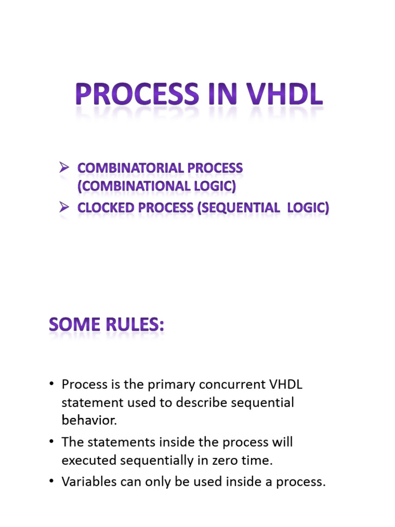 VHDL Process and Sensitivity Lists | PDF | Electronic Design | Electronic Circuits