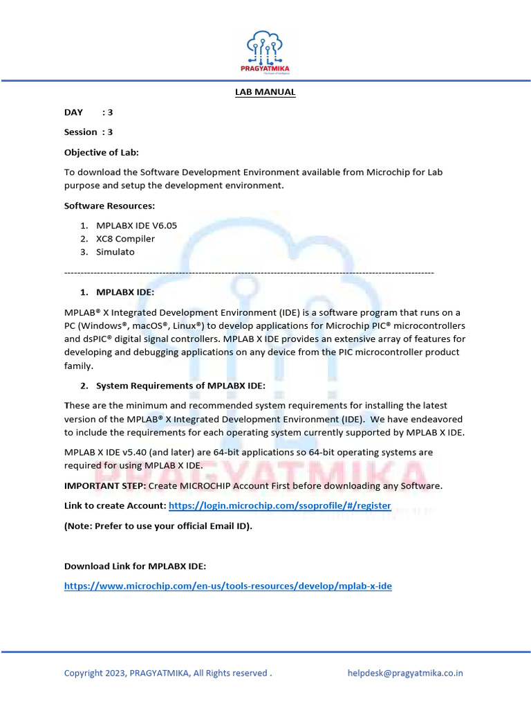 Lab Manual MPLABX IDE Installation | PDF