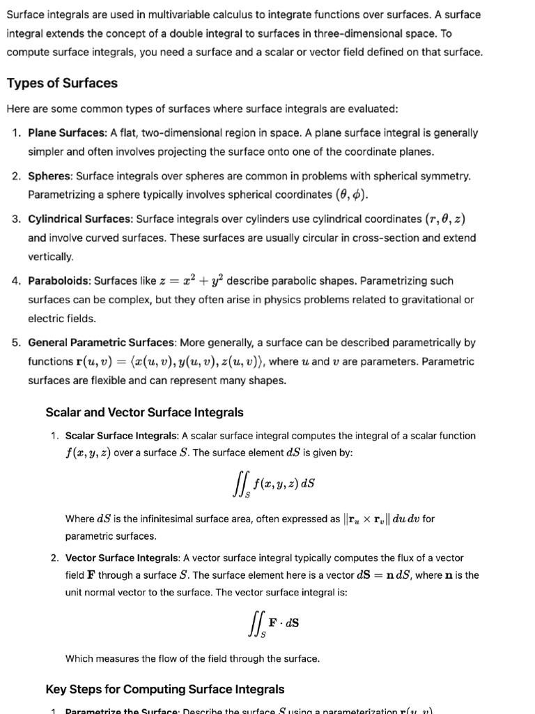 Surface Integrals | PDF