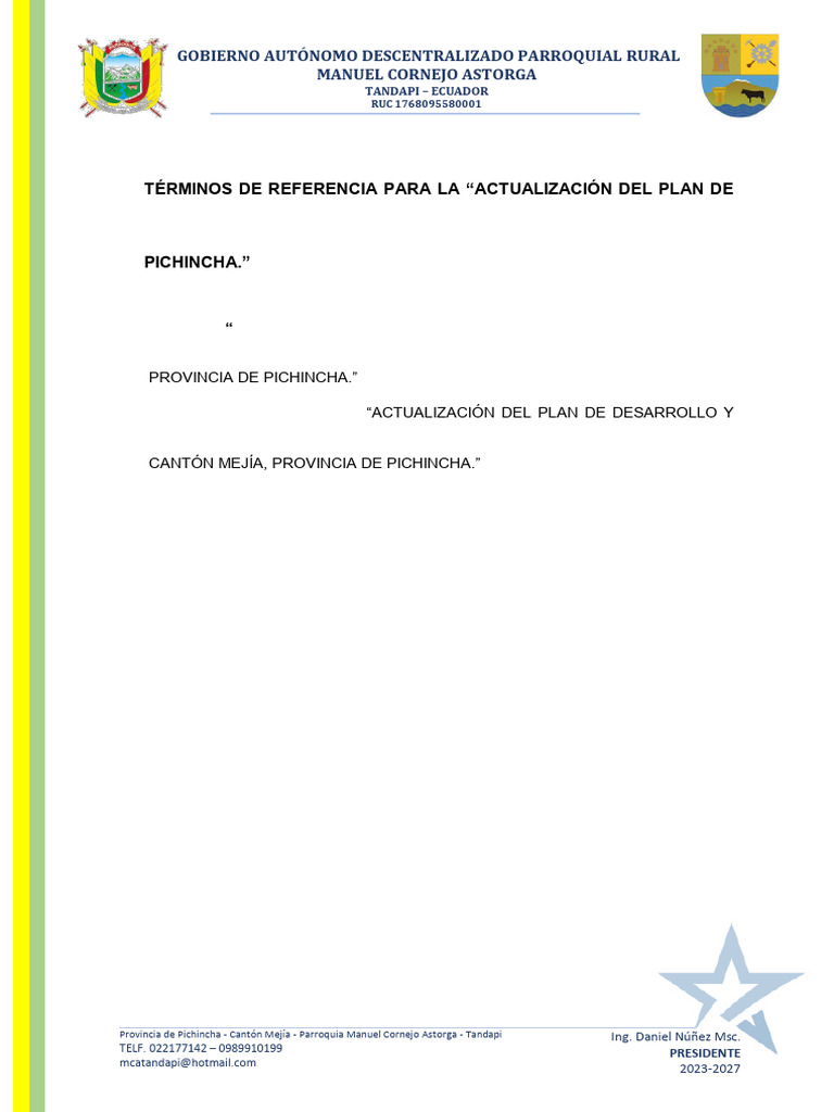 Actualización del PDYOT en Tandapi | PDF | Planificación | Ecuador