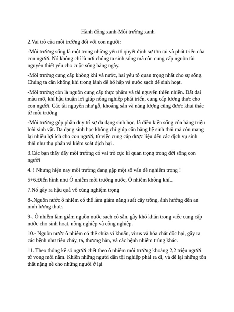 Hành Đ NG Xanh | PDF