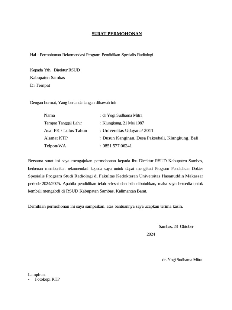 Surat-Permohonan-Direktur RSUD | PDF | Gaya Hidup
