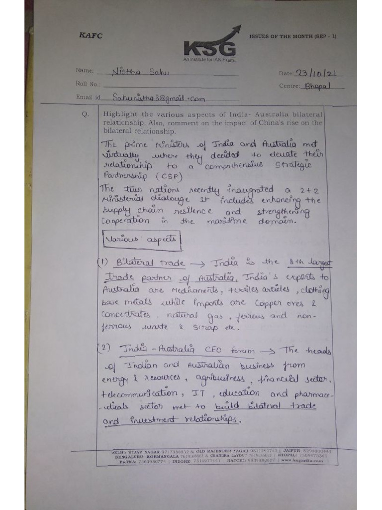 Answer Writing | PDF