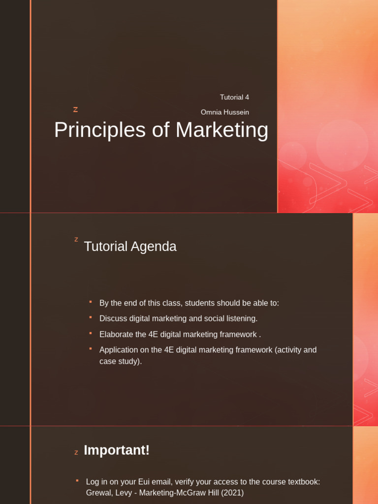 Principles of Marketing Tutorial 4 | PDF | Digital Marketing | Human ...