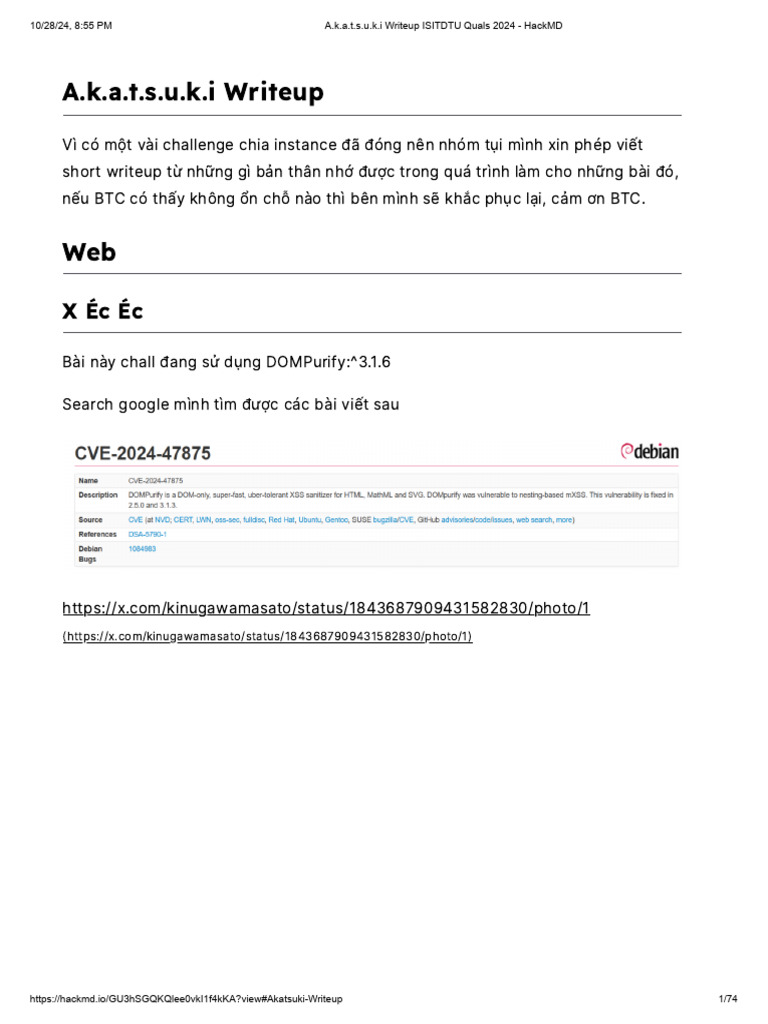 A.K.A.T.S.U.K.I Writeup ISITDTU Quals 2024 | PDF