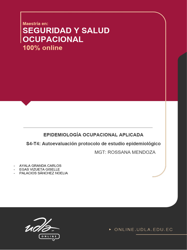 S4-T4 Autoevaluación Protocolo de Estudio Epidemiológico | PDF | Muestreo (Estadísticas ...