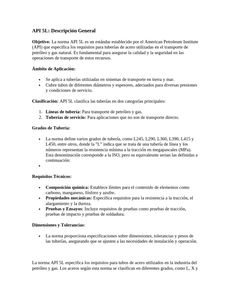Api 5L | PDF | Microestructura | Acero