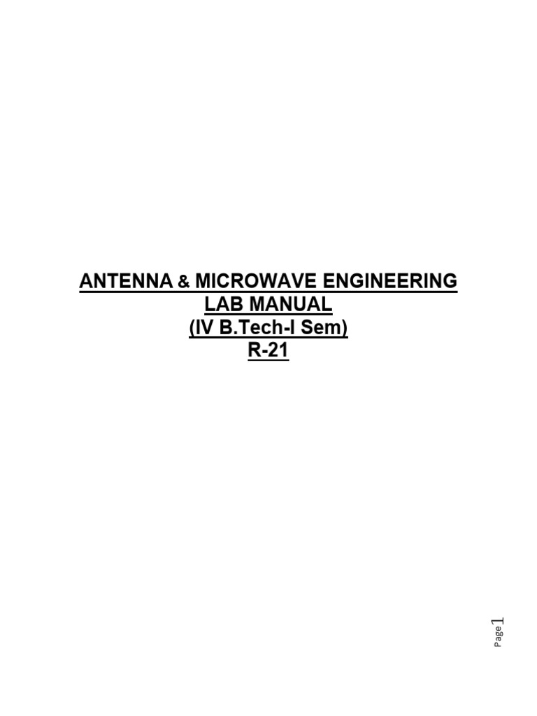 AME (Microwave) LAB MANUAL AY 2024-25 - R-21 | PDF | Microwave | Diode