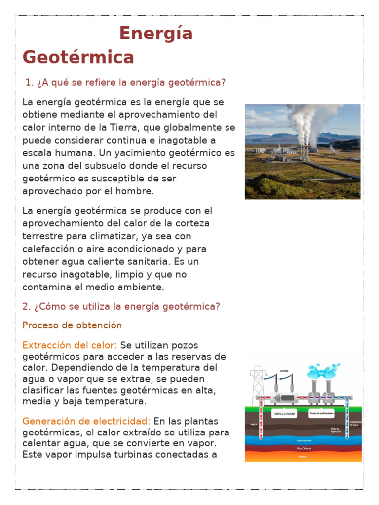 Energía Geotérmica | PDF | Energía geotérmica | Agricultura