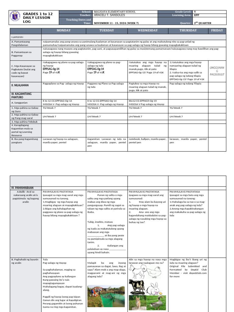 DLL - Epp 5 - Q2 - W7 | PDF