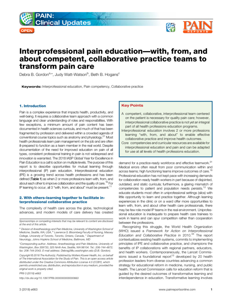 fqHr9nyptGGTy73bk-IP Pain Education Pain Reports 2018 | PDF | Curriculum | Learning