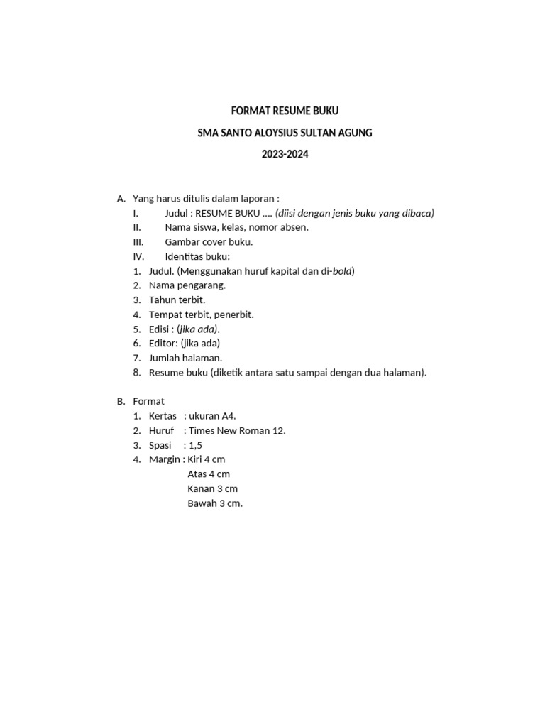 Contoh Dan Format Literasi | PDF