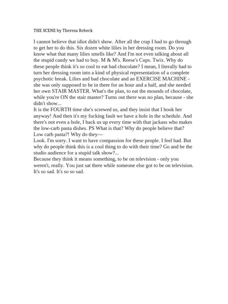 THE SCENE (RANT) by Theresa Rebeck | PDF