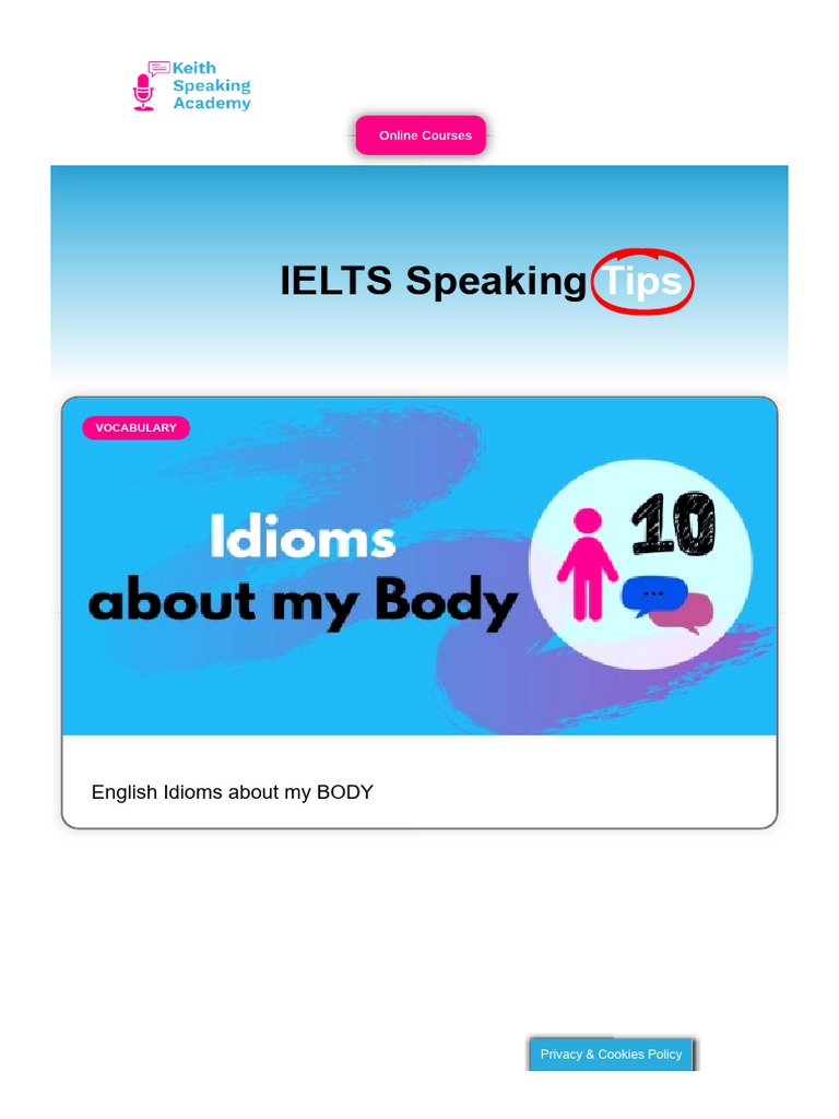 4IELTS Speaking Tips - Keith Speaking Academy Blog | PDF | English Language | Vocabulary