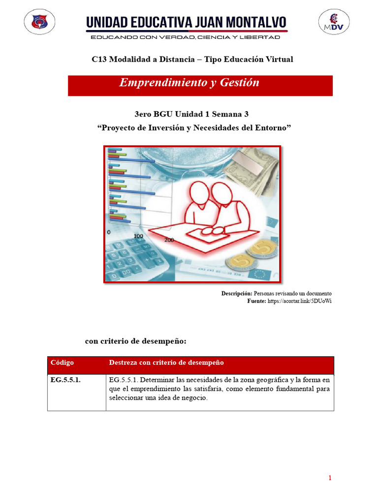 Guía de Aprendizaje Empendimiento y Gestión U1 - S3 | PDF | Iniciativa empresarial | Mercado ...