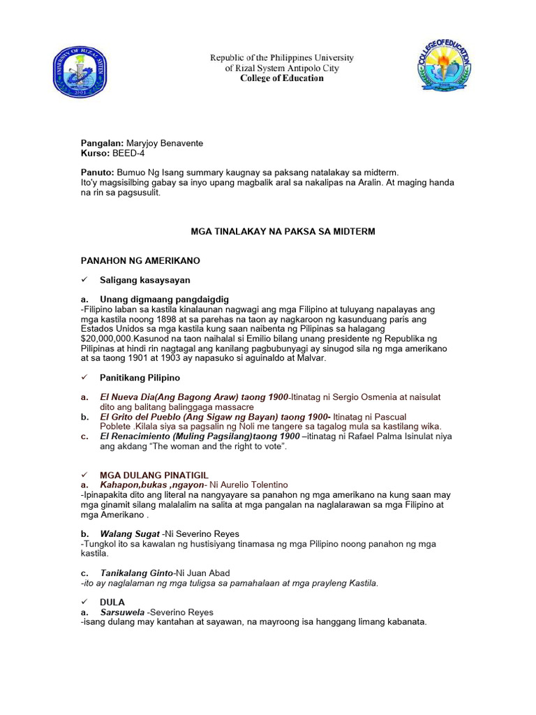 Buod Filipino 5 | PDF