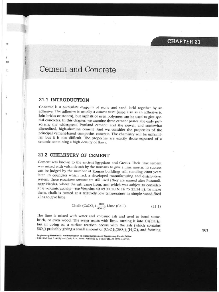 General 1 Cement and Concrete From Engineering Materials 2 CH 21 | PDF