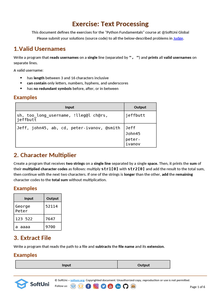 Valid Usernames - Problem Description | PDF | String (Computer Science) | Numbers