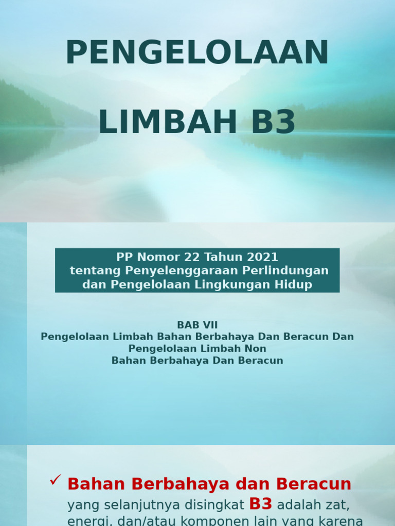 Pengelolaan Limbah B3 | PDF