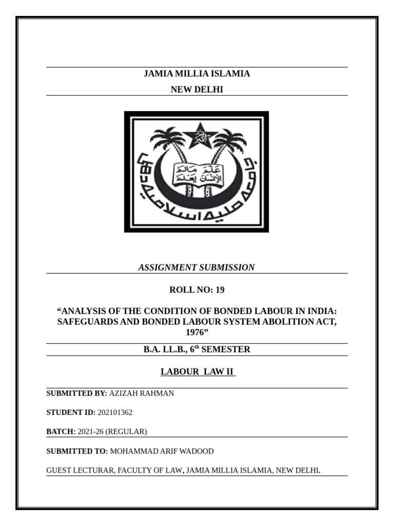 Bonded Labour in India: Analysis & Safeguards | PDF | Crimes | Crime ...