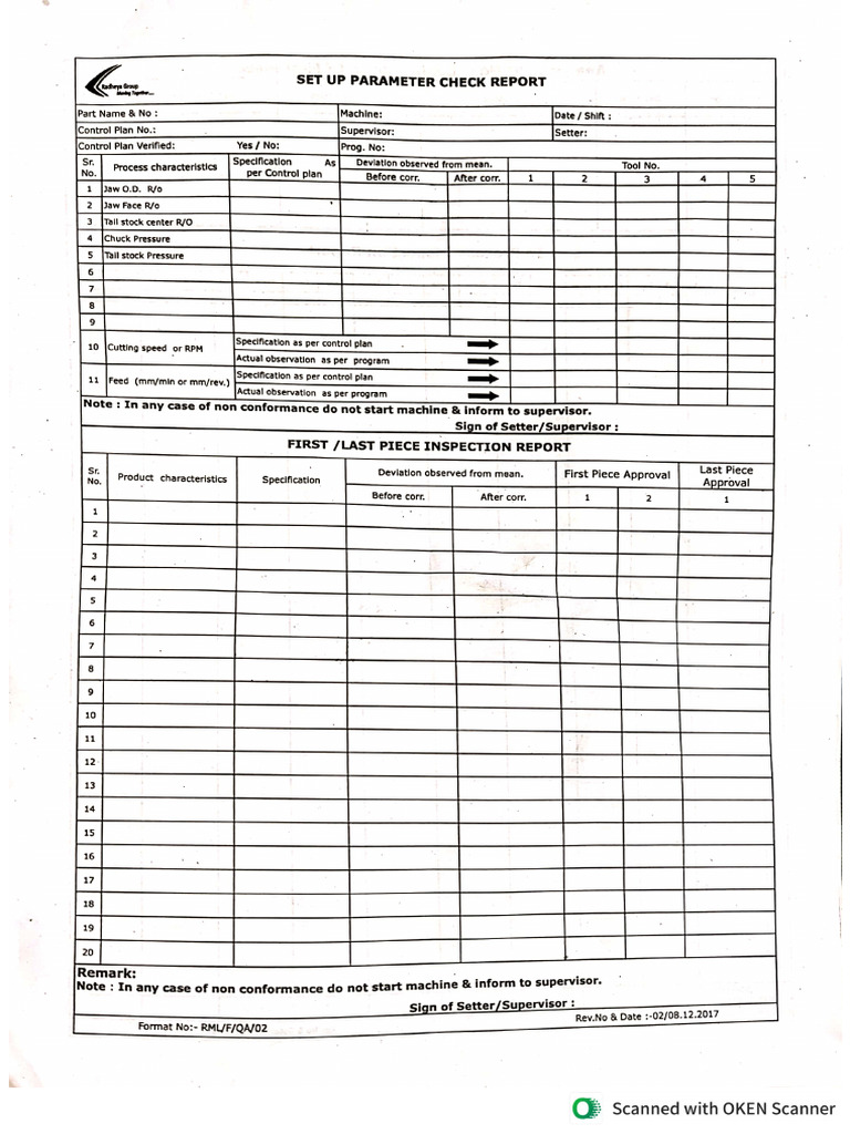 First Piece Report Vendor | PDF