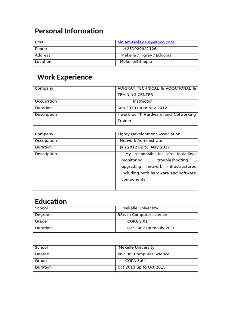 Personal Information | PDF