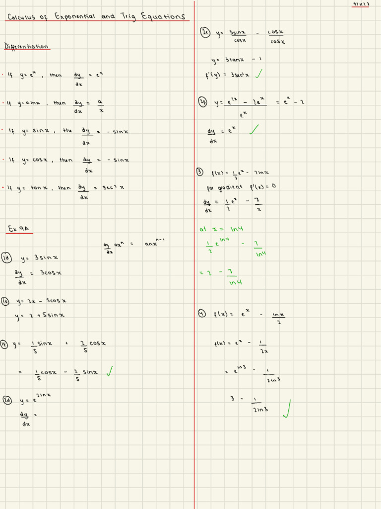 9 Calculus of Exponential and Trigonometric Functions | PDF | Calculus ...