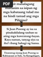 DLL Matatag - Filipino 7 q1 w1 | PDF