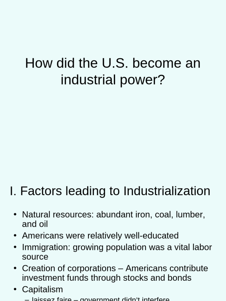 Us-Becoming Industrial Power | PDF | Travel