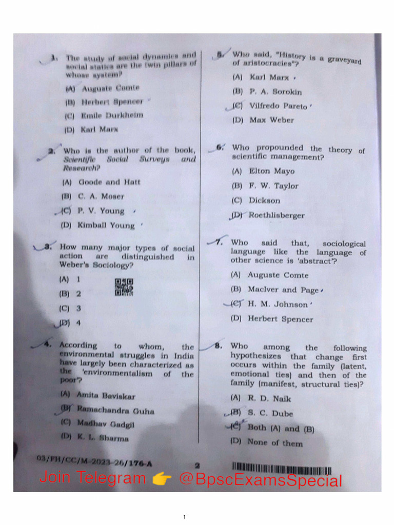 68th Mains Sociology Paper @exam - Stocks | PDF