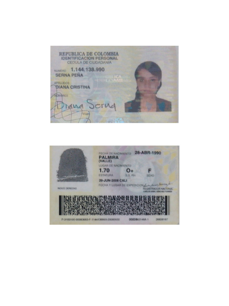 Hoja Cédula Diana Serna | PDF