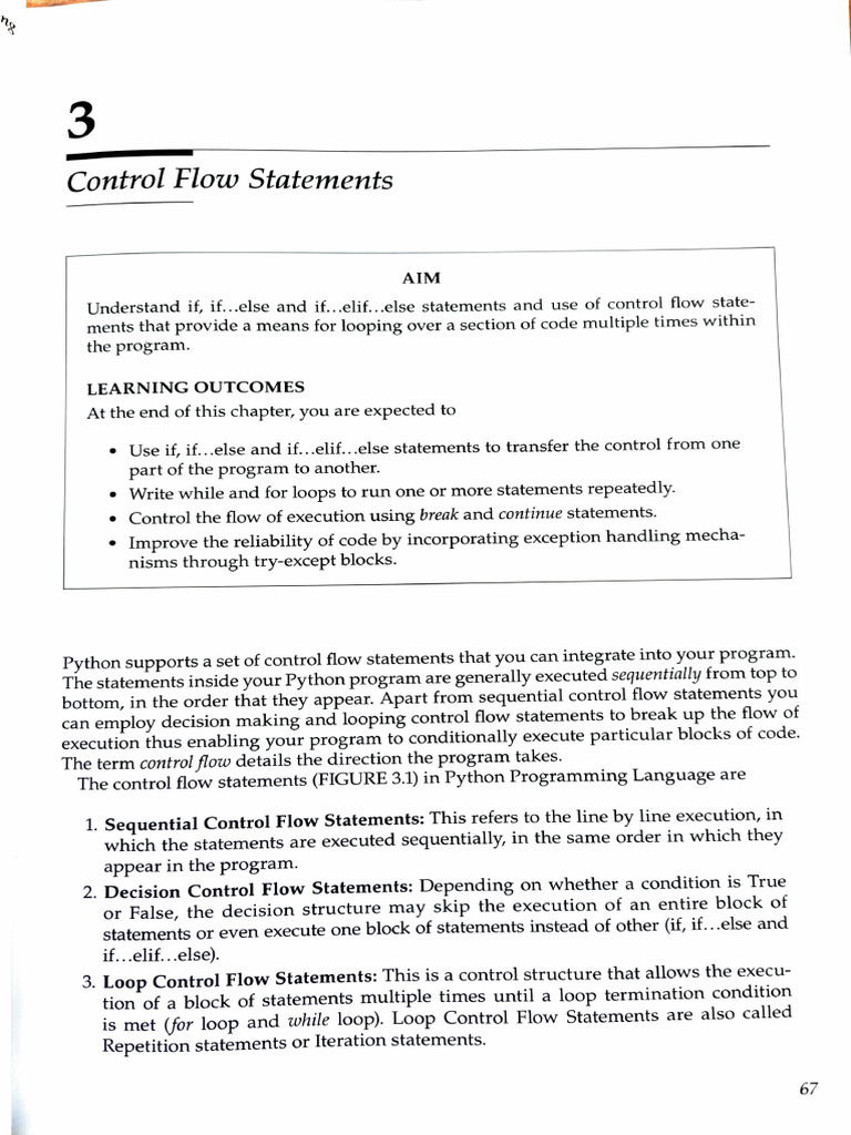 Control Flow Statements | PDF | Control Flow | Boolean Data Type Control Flow Statements | PDF | Control Flow | Boolean Data Type