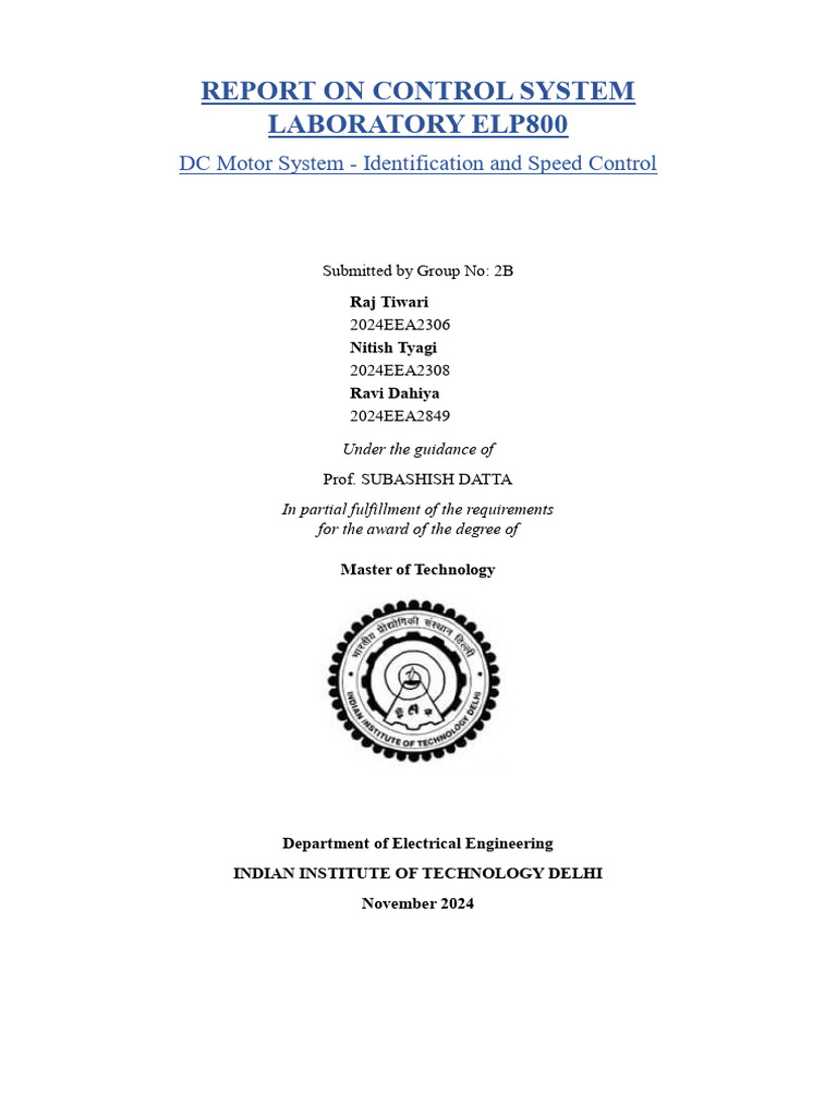 Exp 5 DC Motor Speed Control | PDF | Control Theory | Electronics