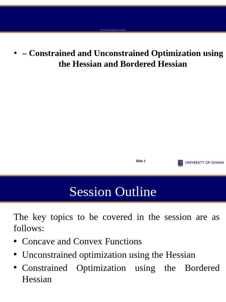 Session 2 Slides Revised | PDF | Mathematical Optimization | Applied Mathematics