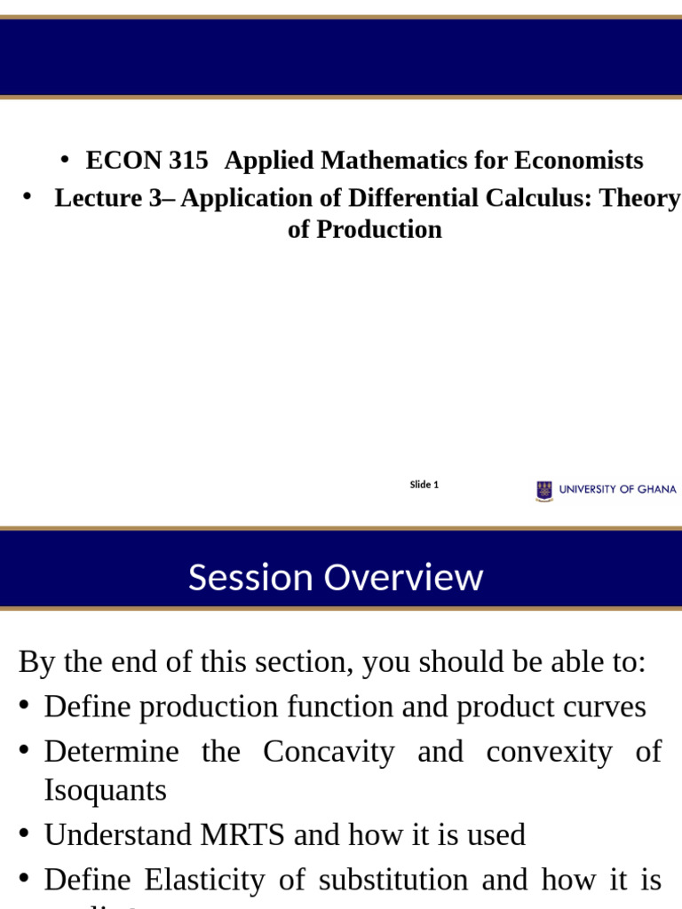 Session 3 Slides New Revised | PDF | Production Function | Function (Mathematics)
