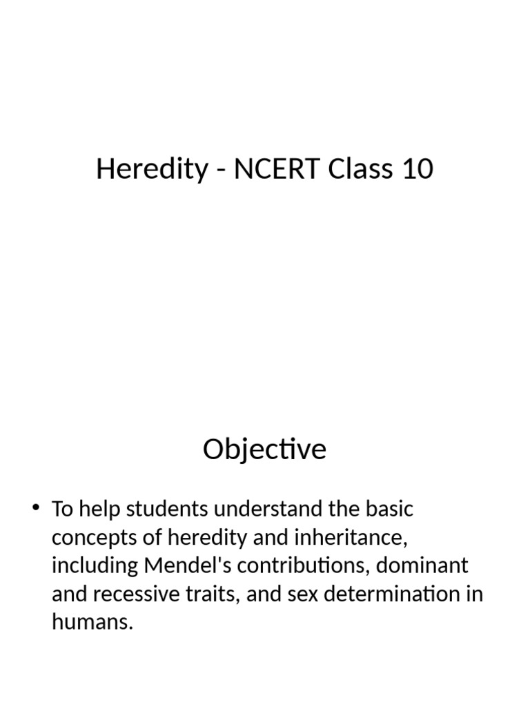Understanding Heredity Concepts in NCERT | PDF | Dominance (Genetics ...