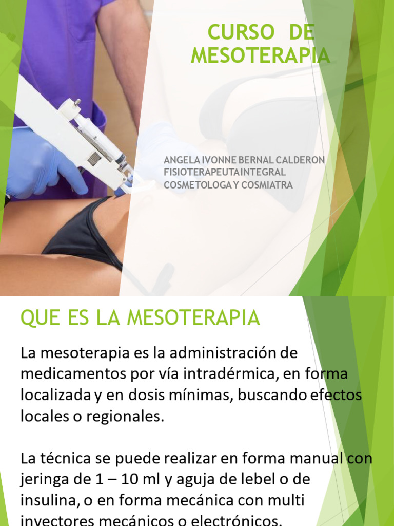 Mesoterapia Angela Bernal | PDF | Inyección (medicina) | Medicina CLINICA