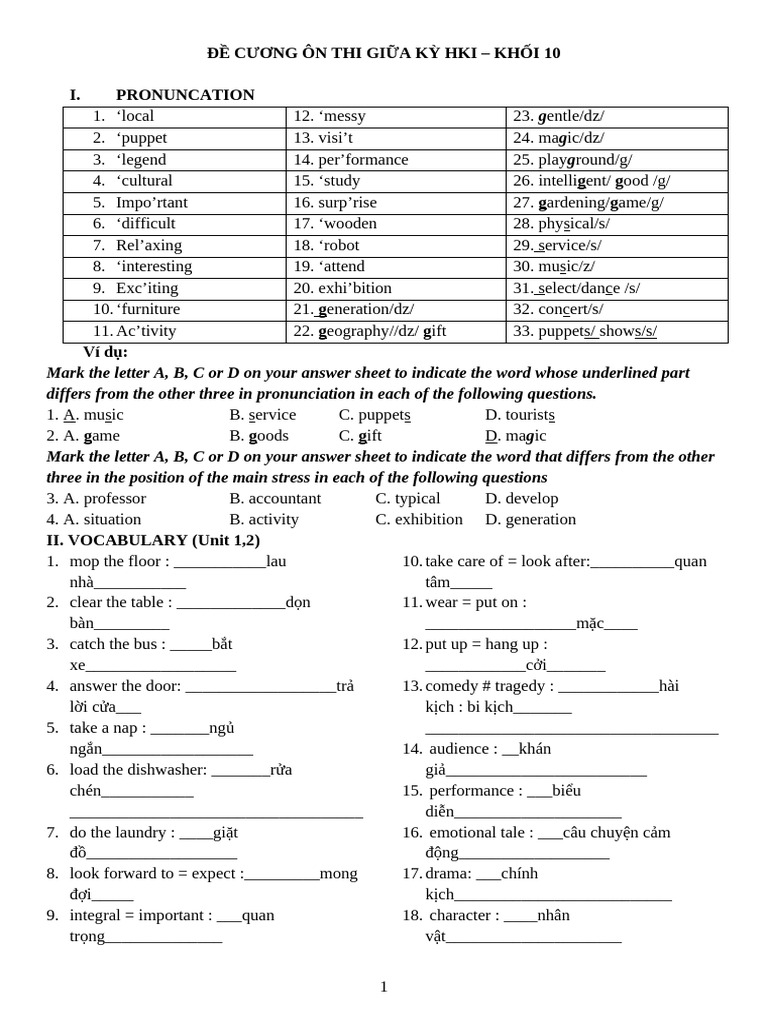 Đề cương ôn tập giữa kì 1 - K10 - NOKEYS | PDF | Sea Turtle | Turtle