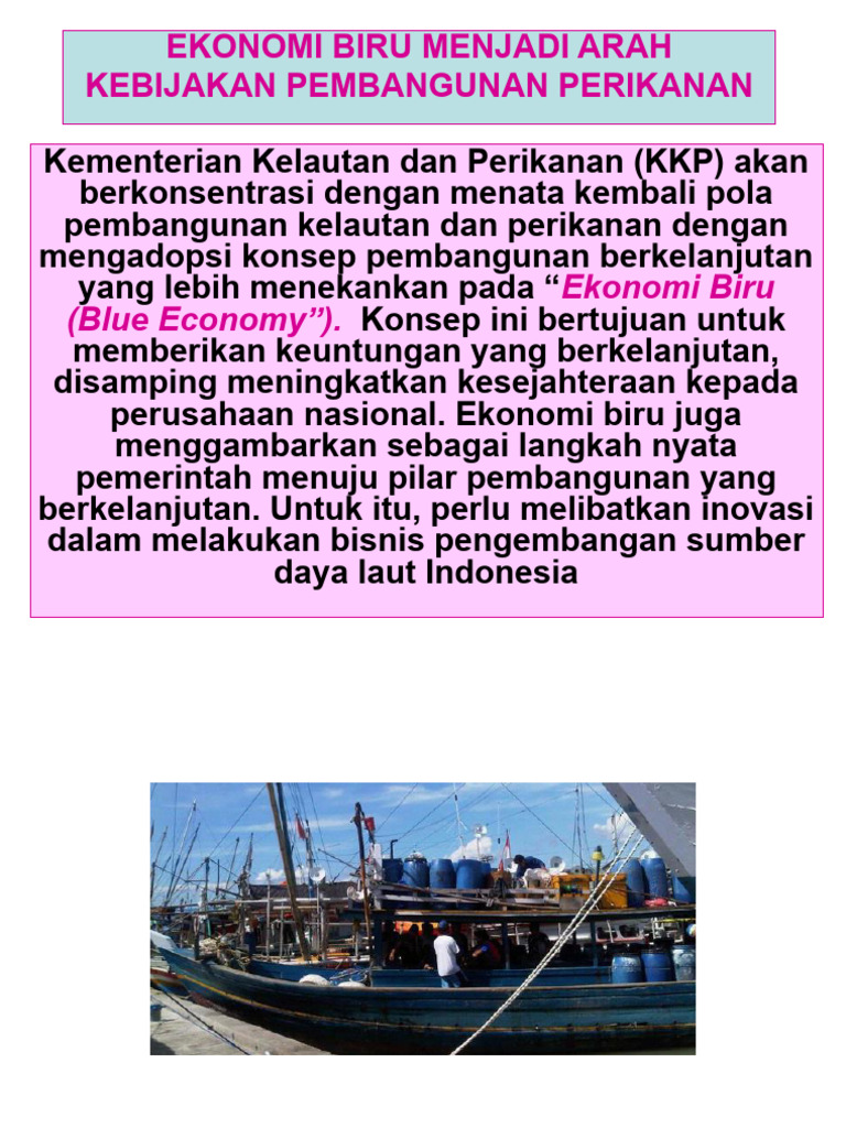 Ekonomi Biru Menjadi Arah Kebijakan Pembangunan Perikanan | PDF