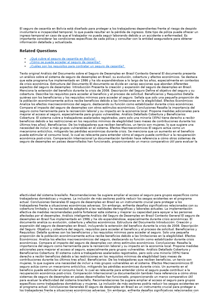 Prestaciones Ayuda | PDF | Desempleo | Seguro